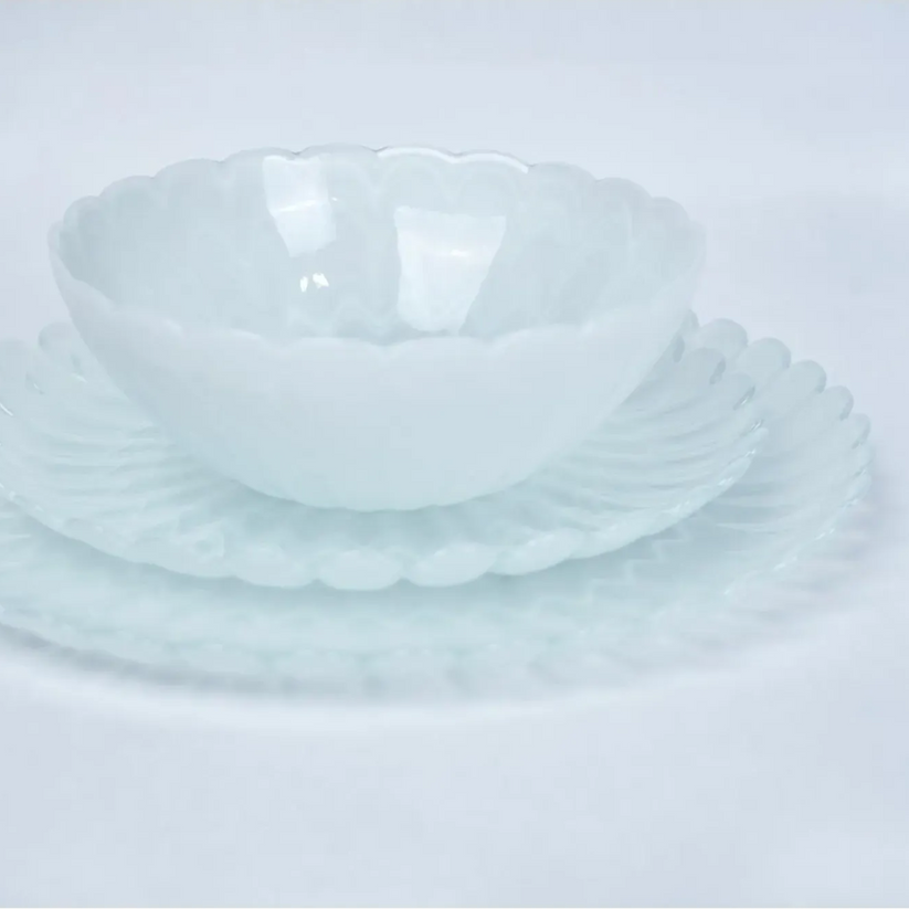 Azure Alabaster Dinnerware Pack Of 4, White – Lainy Home