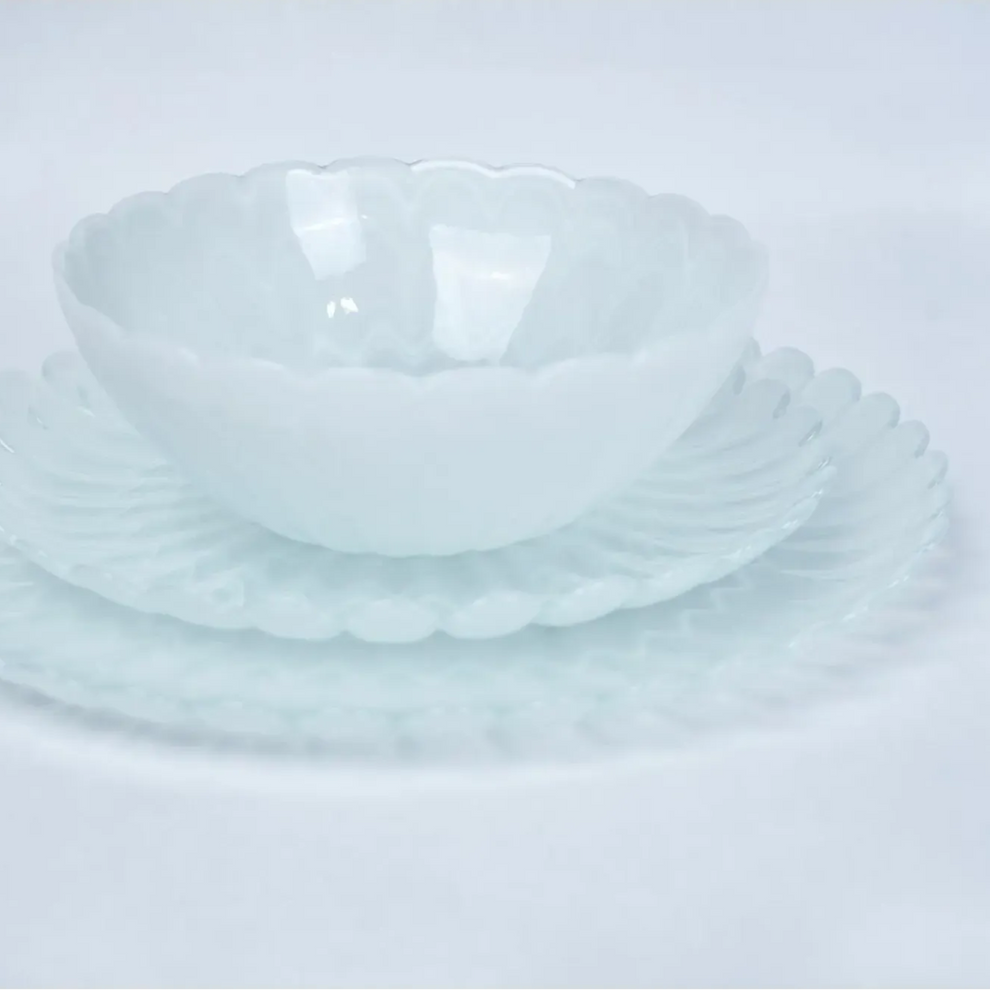 Azure Alabaster Dinnerware Pack Of 4, White – Lainy Home